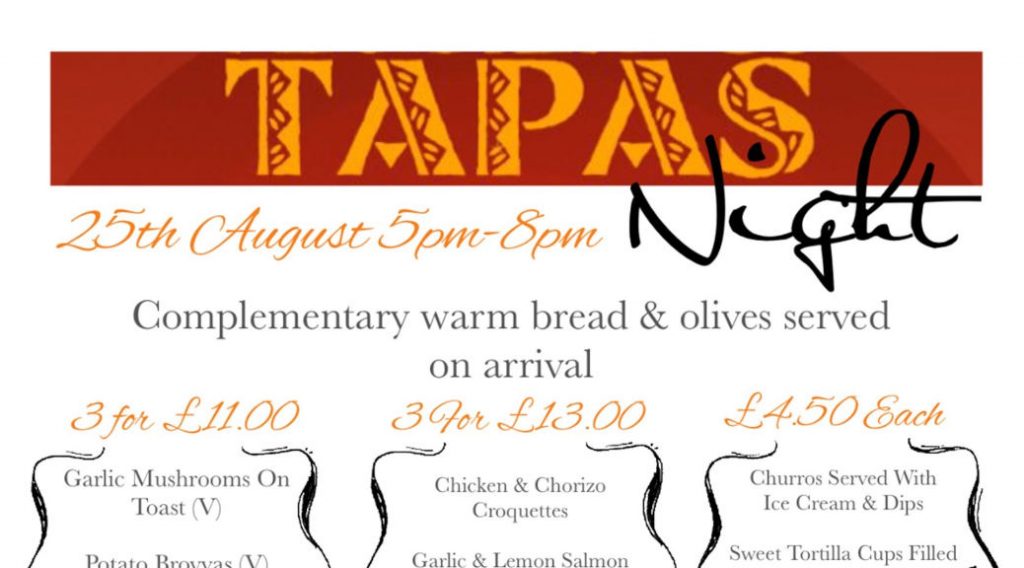 Tapas Night - The Live and Let Live
